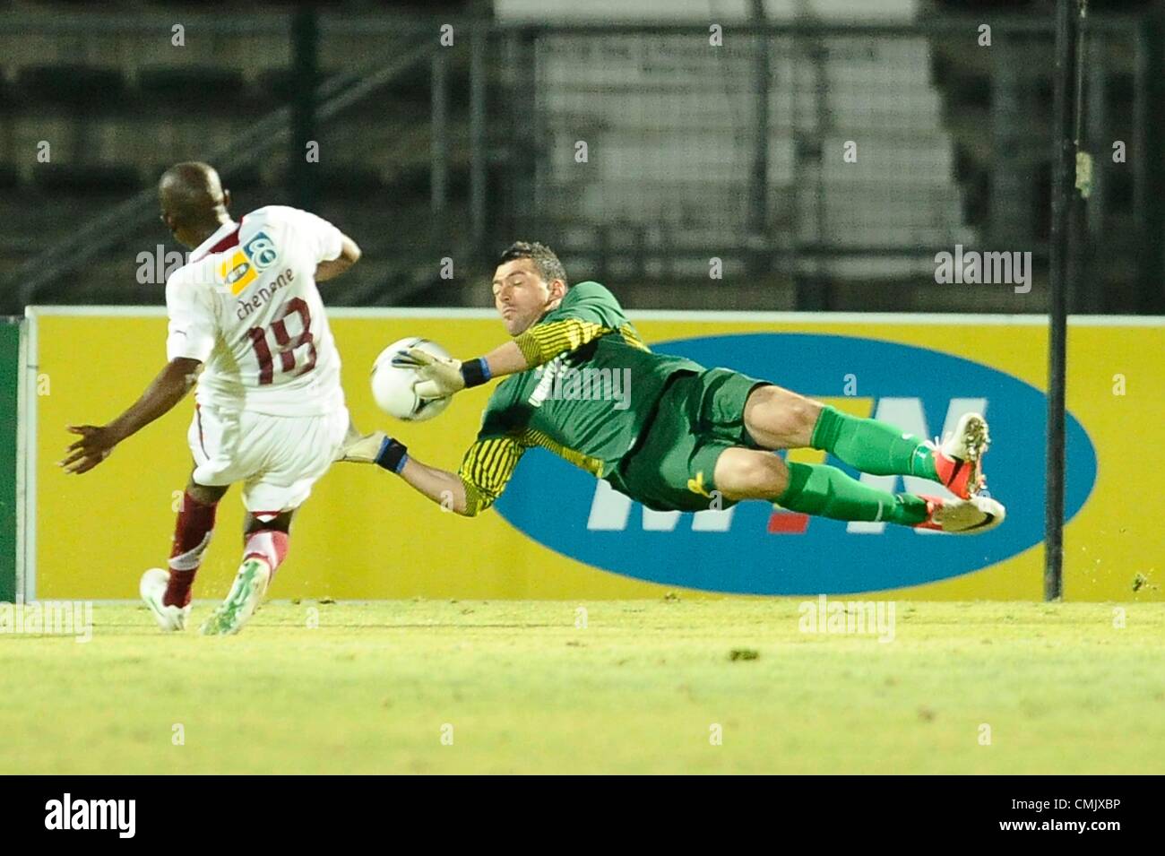 PRETORIA, SOUTH AFRICA - AUGUST 18, Bennett Chenene scores a goal while ...