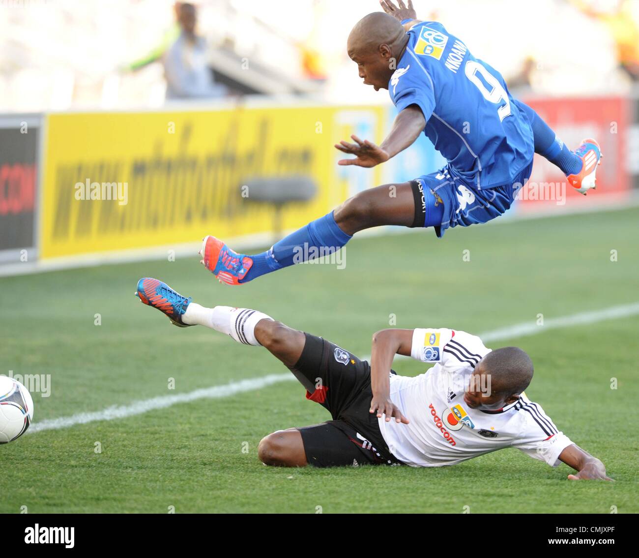 POLOKWANE, SOUTH AFRICA - AUGUST 19, Thabiso Nkoana tackles Thabo ...