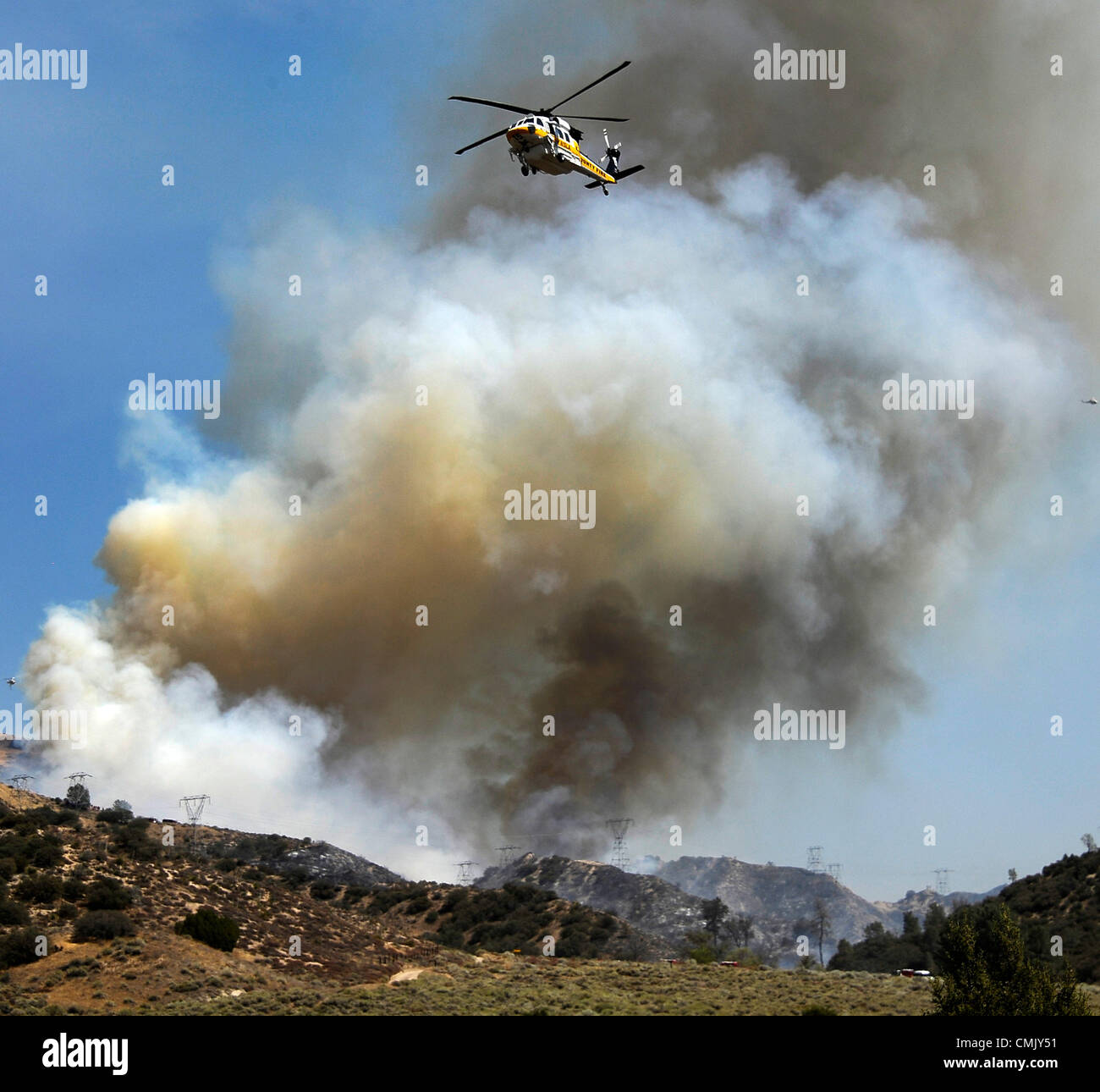 August 18,2012. Gorman.CA. LA City, LA County, Cal-Fire and Angeles ...