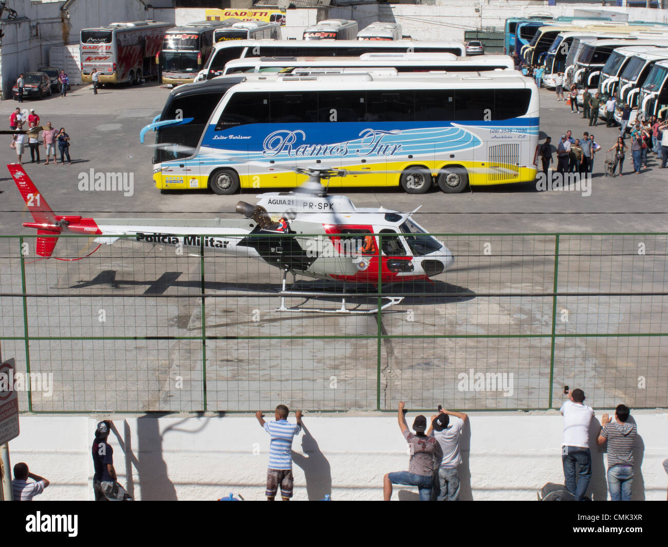 SAO PAULO, BRAZIL, 20th Aug, 2012. A helicopter of Policia Militar do ...