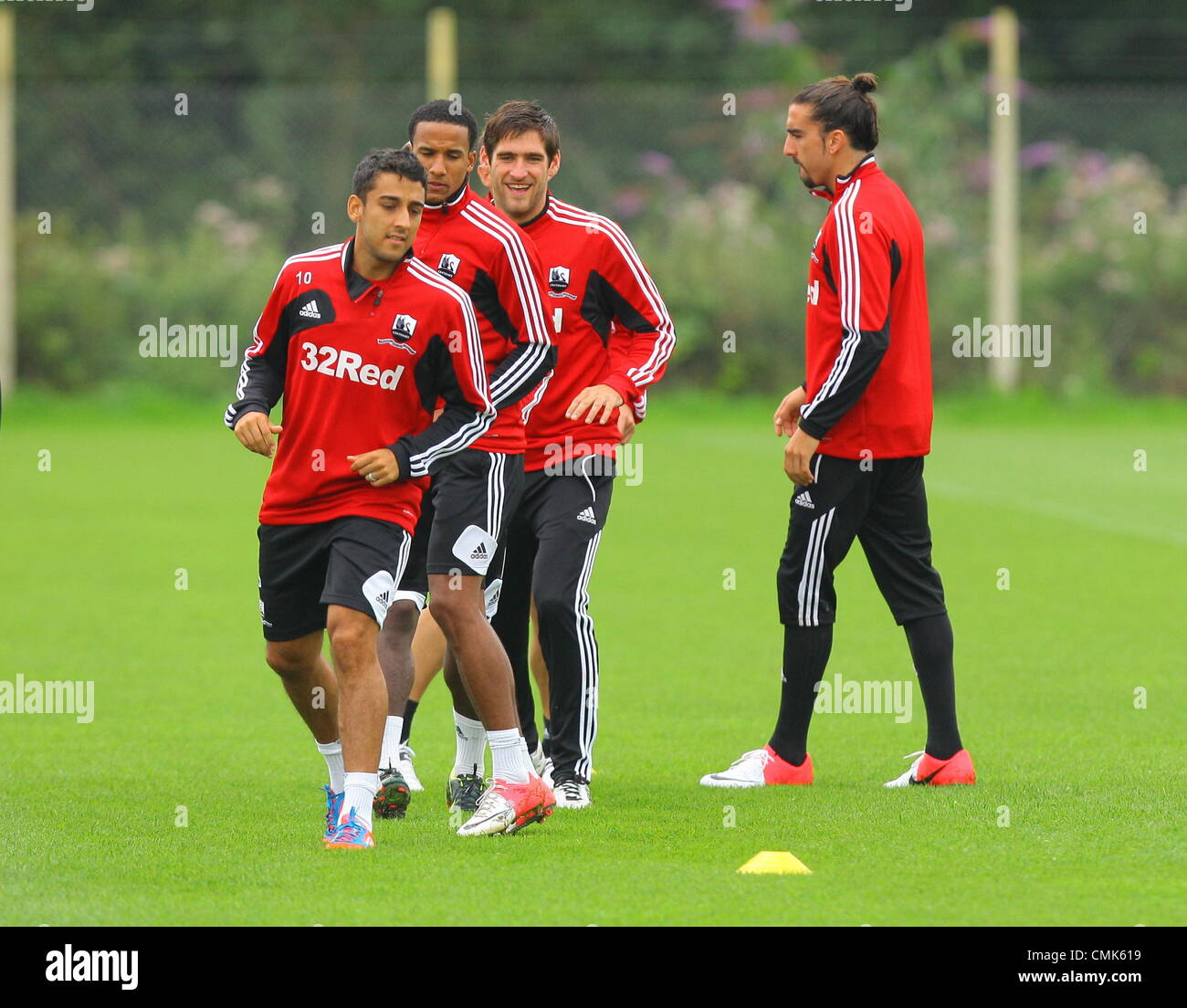 Pictured L-R: Neil Taylor, Scott Sinclair, Danny Graham and Chico ...