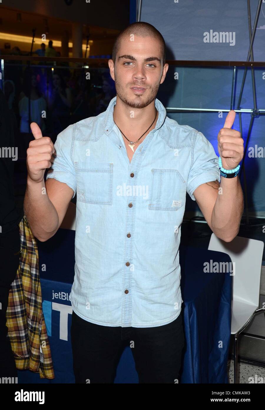 Max George on stage for Live From T5 - The Wanted in Concert, JFK ...