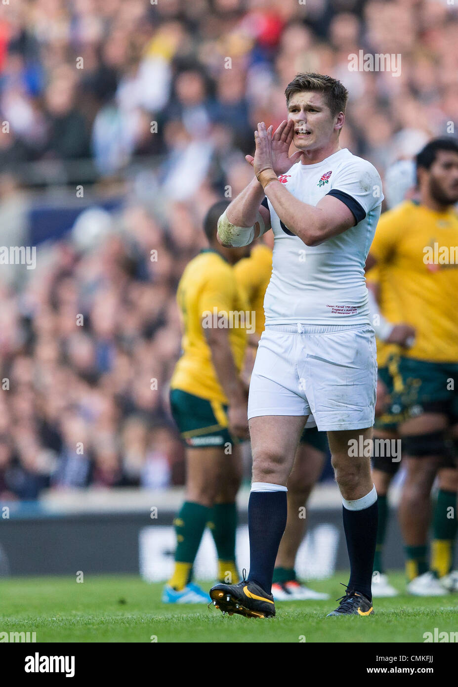 London, UK. 02nd Nov, 2013. England outhalf Owen FARRELL during the ...