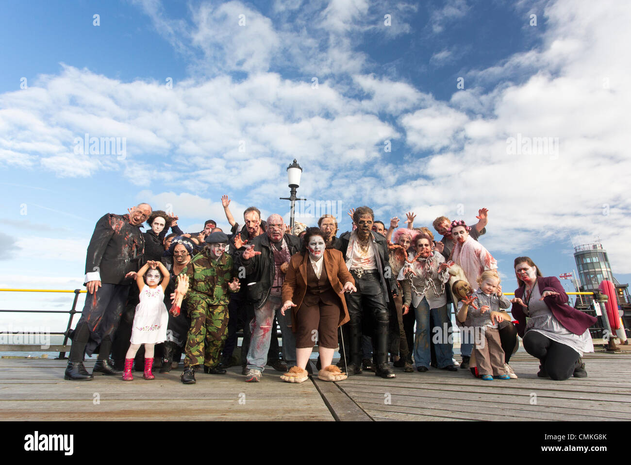 Southend on sea, UK. 2nd November 2013. Zombies attend the Zombiewalk ...