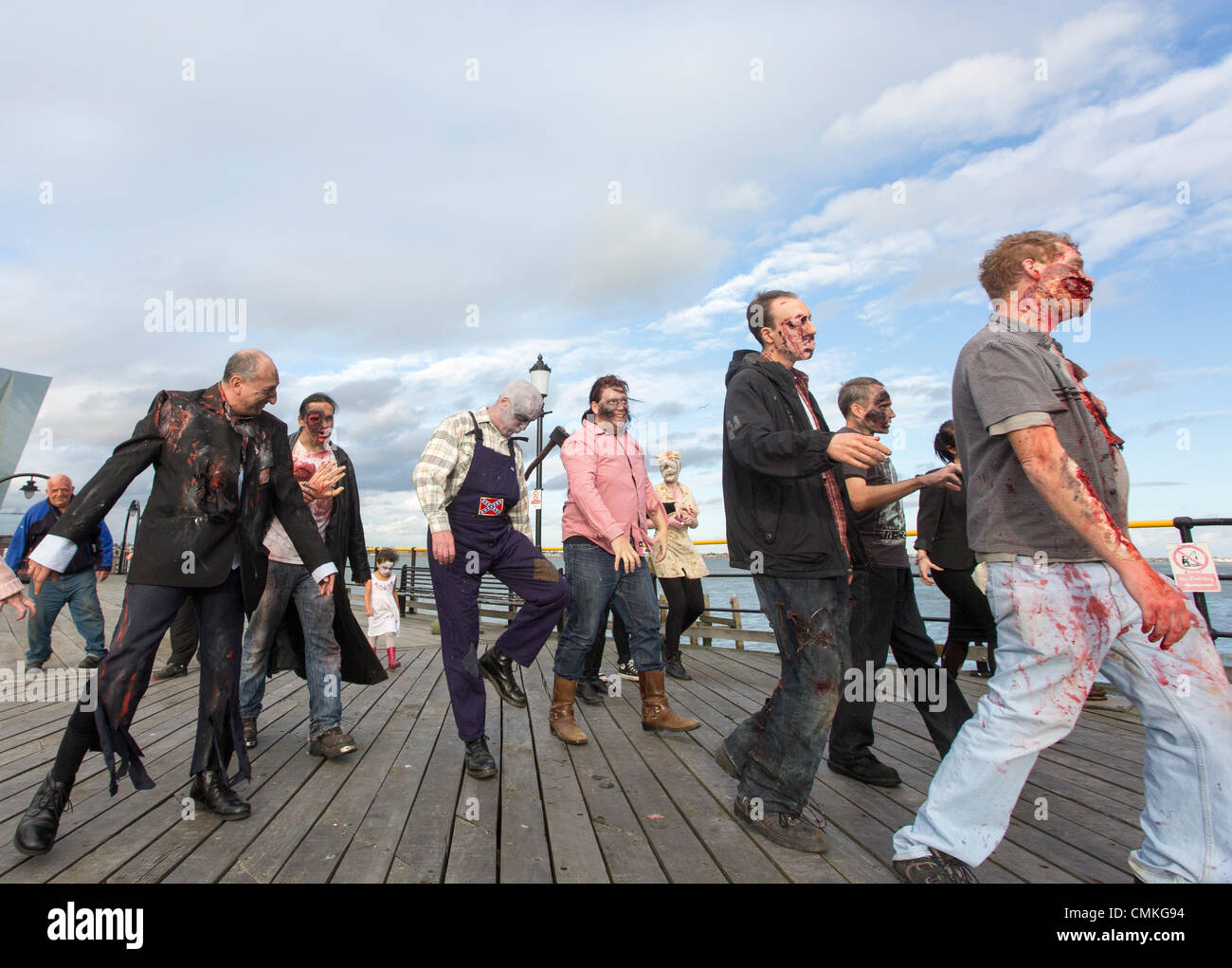 Southend on sea, UK. 2nd November 2013. Zombies attend the Zombiewalk ...