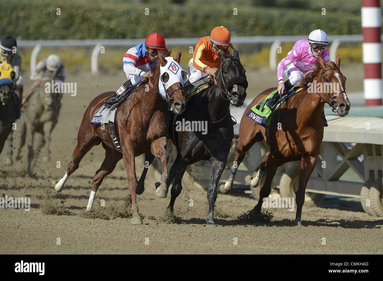 Arcadia, California, USA. 2nd Nov, 2013. Groupie Doll, ridden by Rajiv ...