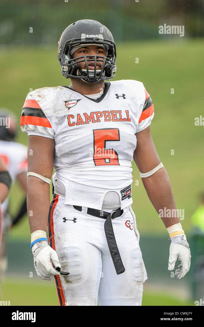 Deland, FL, USA. 2nd Nov, 2013. Campbell linebacker Matt Farris (5 ...