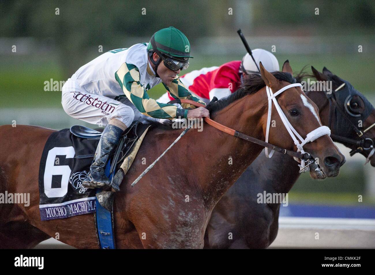 Arcadia, California, USA. 2nd Nov, 2013. Mucho Macho Man (6), ridden by ...