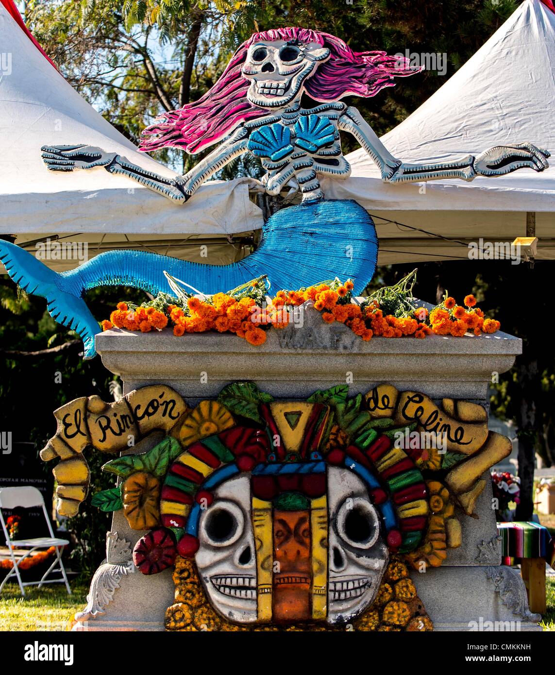 Los Angeles, California, USA. 02nd Nov, 2013. Detail of an altar on ...