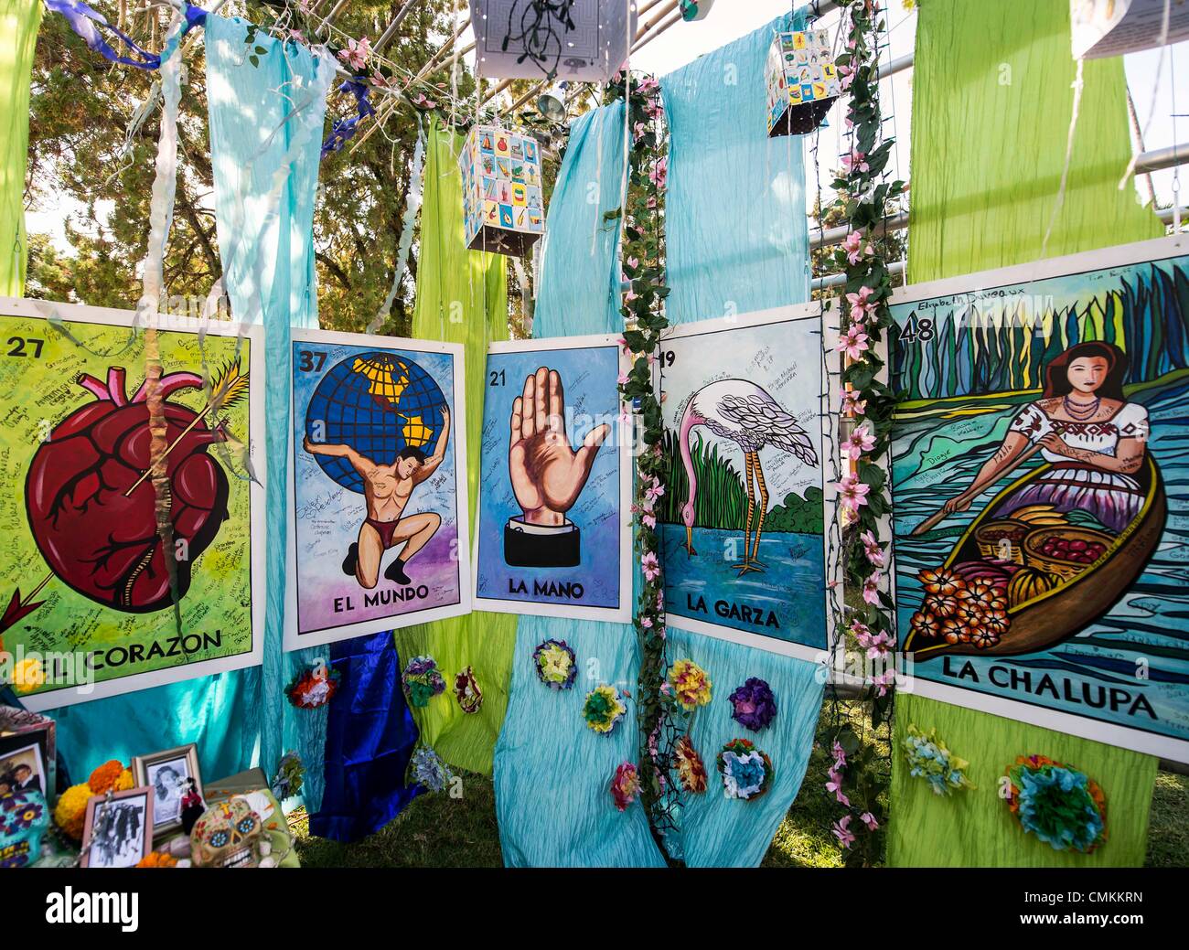 Los Angeles, California, USA. 02nd Nov, 2013. Detail of an altar on ...