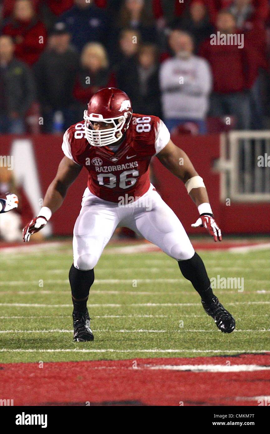 Fayetteville, AR, USA. 2nd Nov, 2013. Arkansas defensive end Trey ...