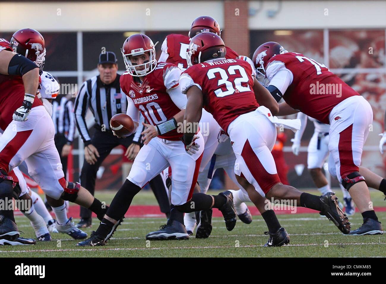 Fayetteville, AR, USA. 2nd Nov, 2013. Arkansas QB Brandon Allen #10 ...