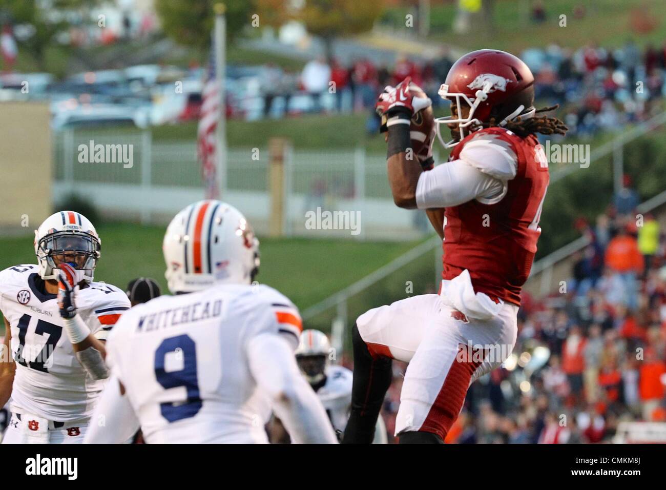 Fayetteville, AR, USA. 2nd Nov, 2013. Razorback receiver Keon Hatcher ...