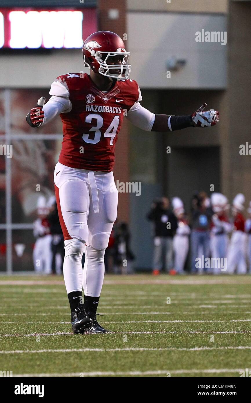 Fayetteville, AR, USA. 2nd Nov, 2013. Arkansas line backer Braylon ...