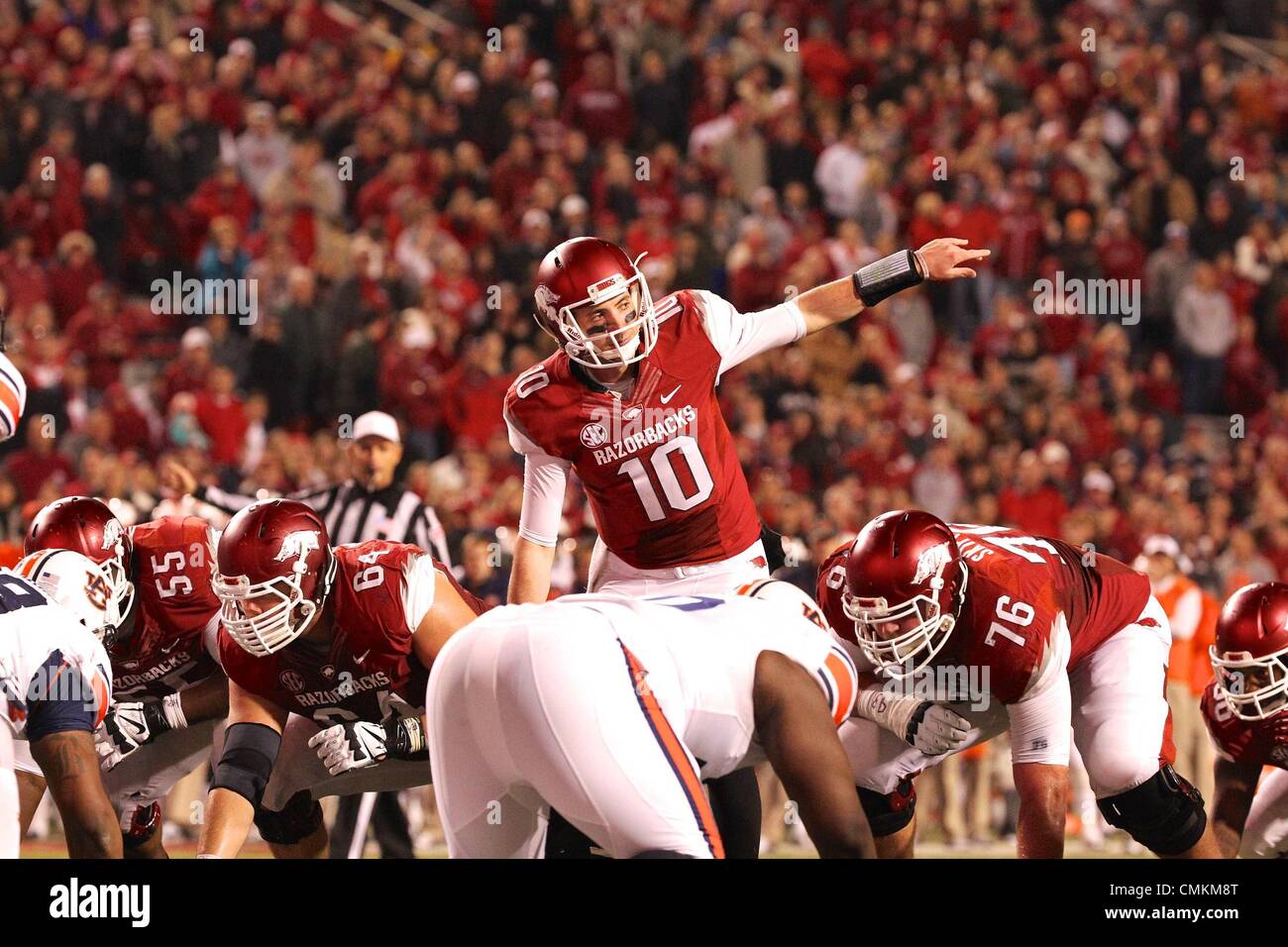 Fayetteville, AR, USA. 2nd Nov, 2013. Razorback QB Brandon Allen #10 ...