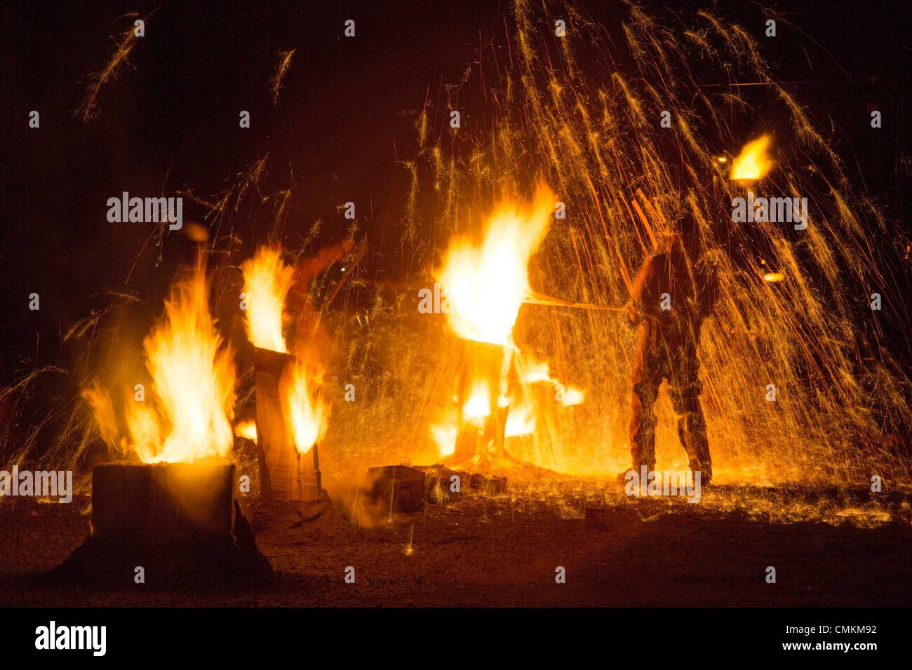 Lexington, KY, USA. 2nd Nov, 2013. Wearing protective fire suits ...