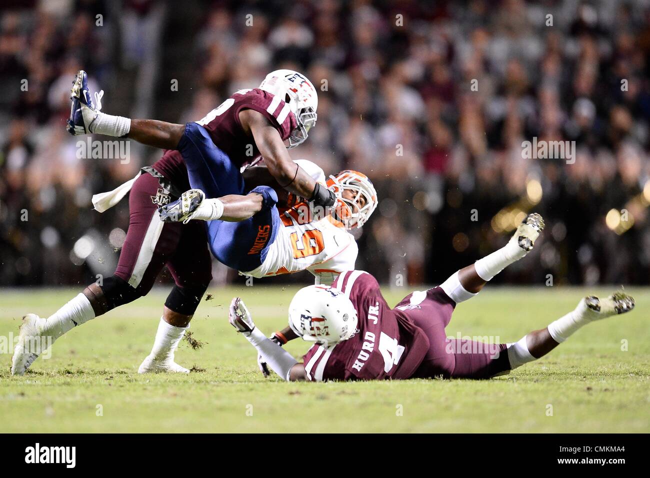 College Station, TX, USA. 2nd Nov, 2013. UTEP running back Aaron Jones ...