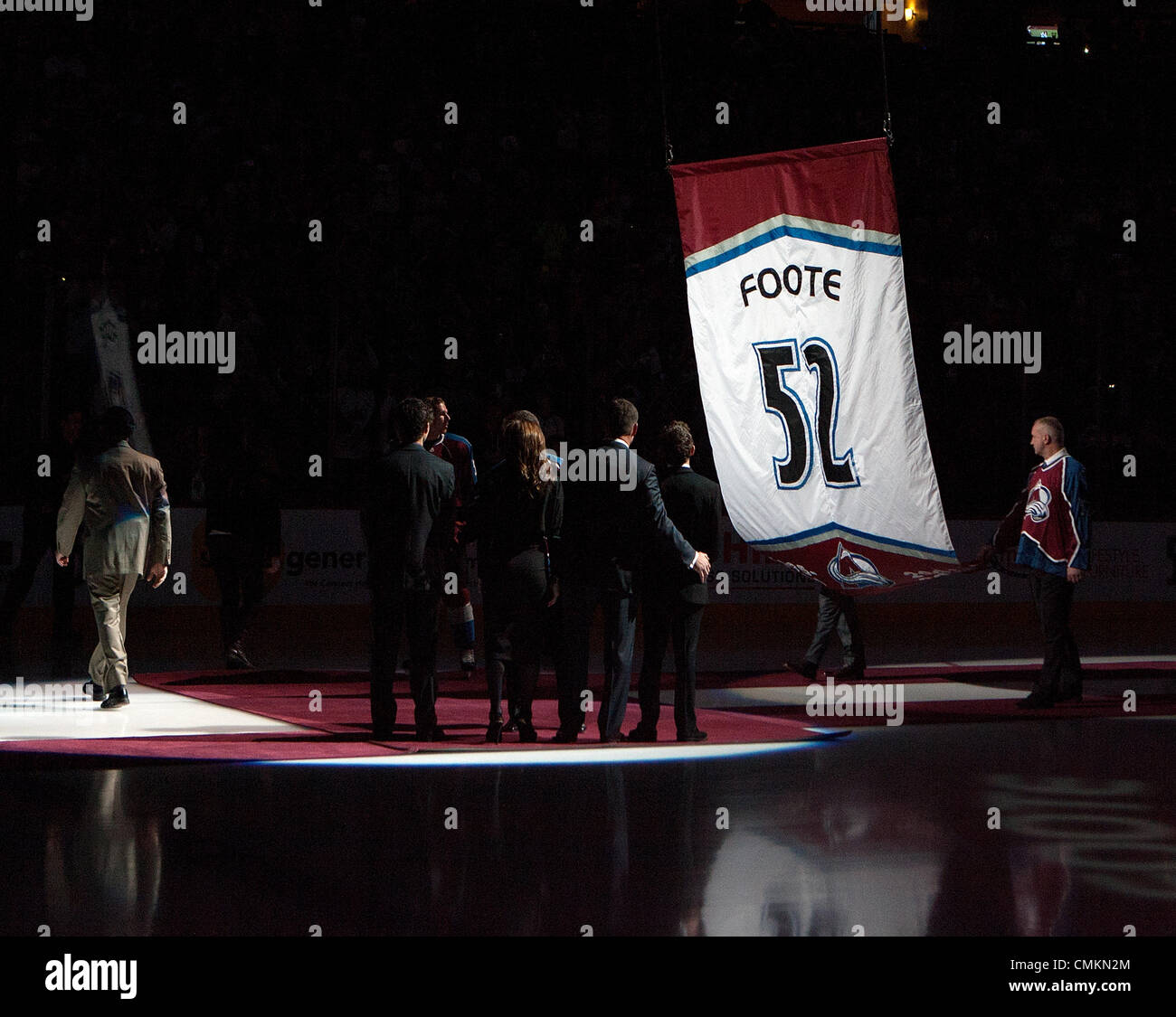 Denver, Colorado, USA. 2nd Nov, 2013. Avs ADAM FOOTE watches with his ...