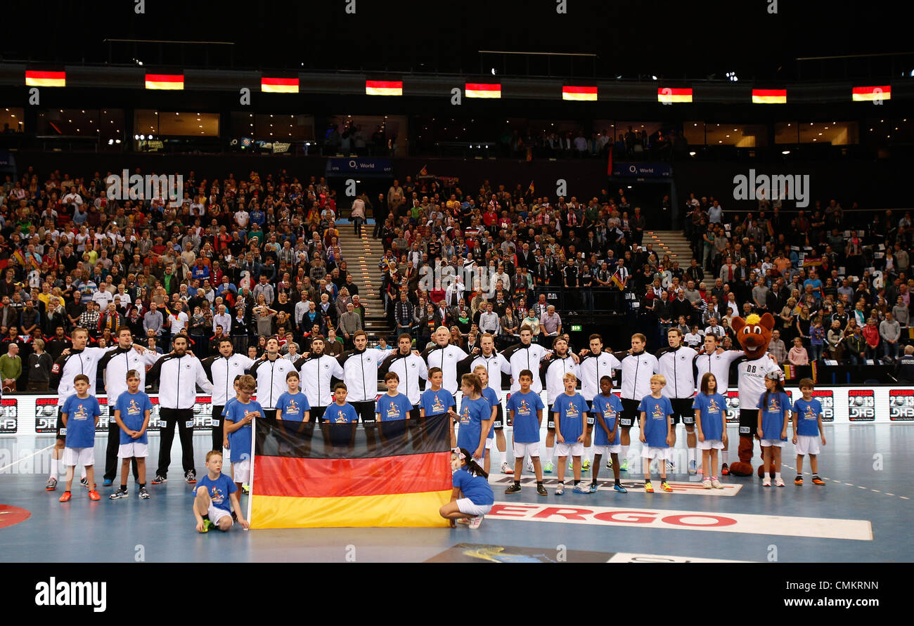 The German team prior to the Handball Super Cup match between Germany ...