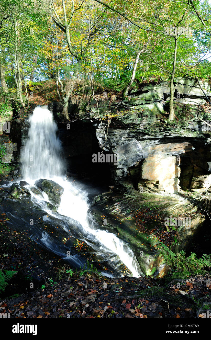Lumsdale gorge of outstanding natural beauty with stone ruins hi-res ...