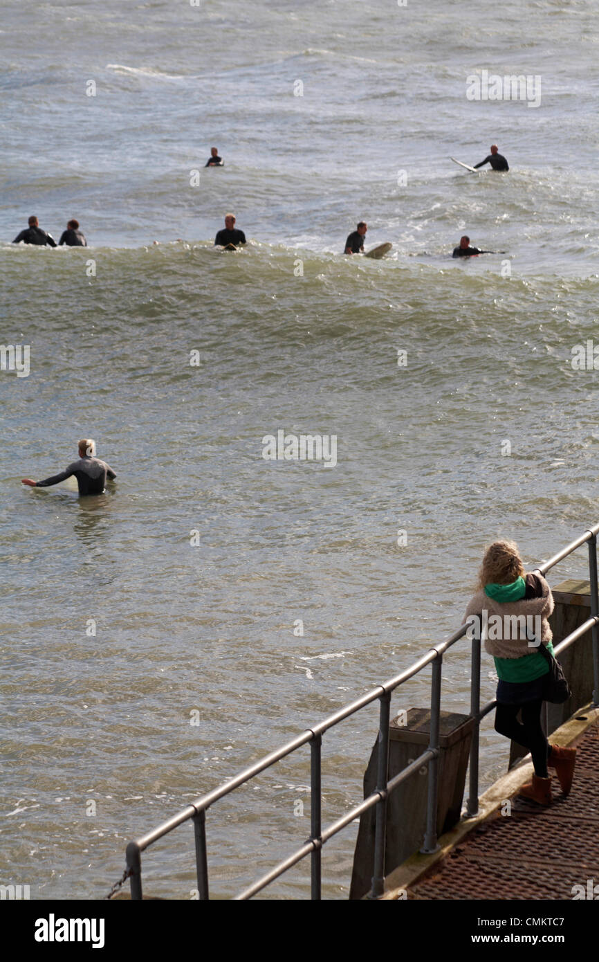 Bournemouth, UK. 3rd Nov, 2013. Surfers making the most of the windy ...