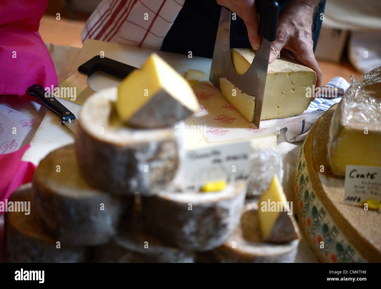 Berlin, Germany. 03rd Nov, 2013. Various cheeses are on display at the ...