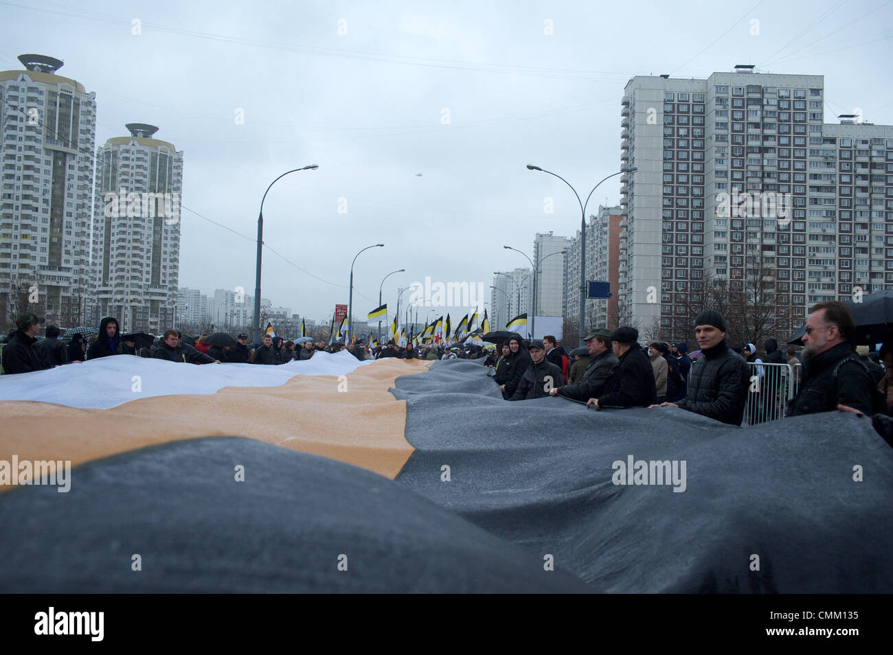 Moscow, Russia. 4th Nov, 2013. Participants of the ''Russian March ...