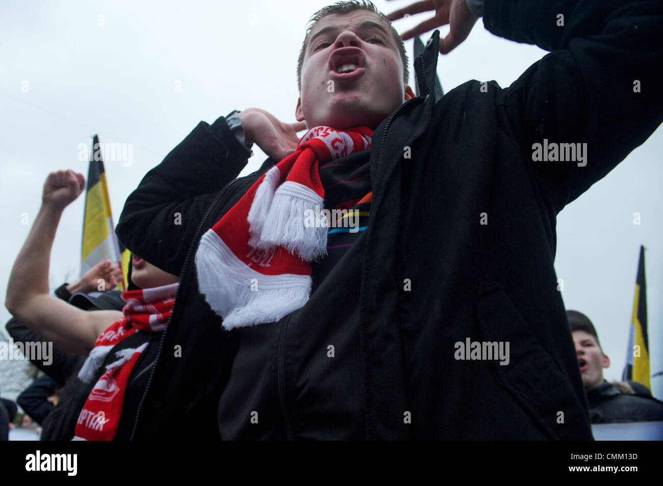 Moscow, Russia. 4th Nov, 2013. Participants of the ''Russian March ...