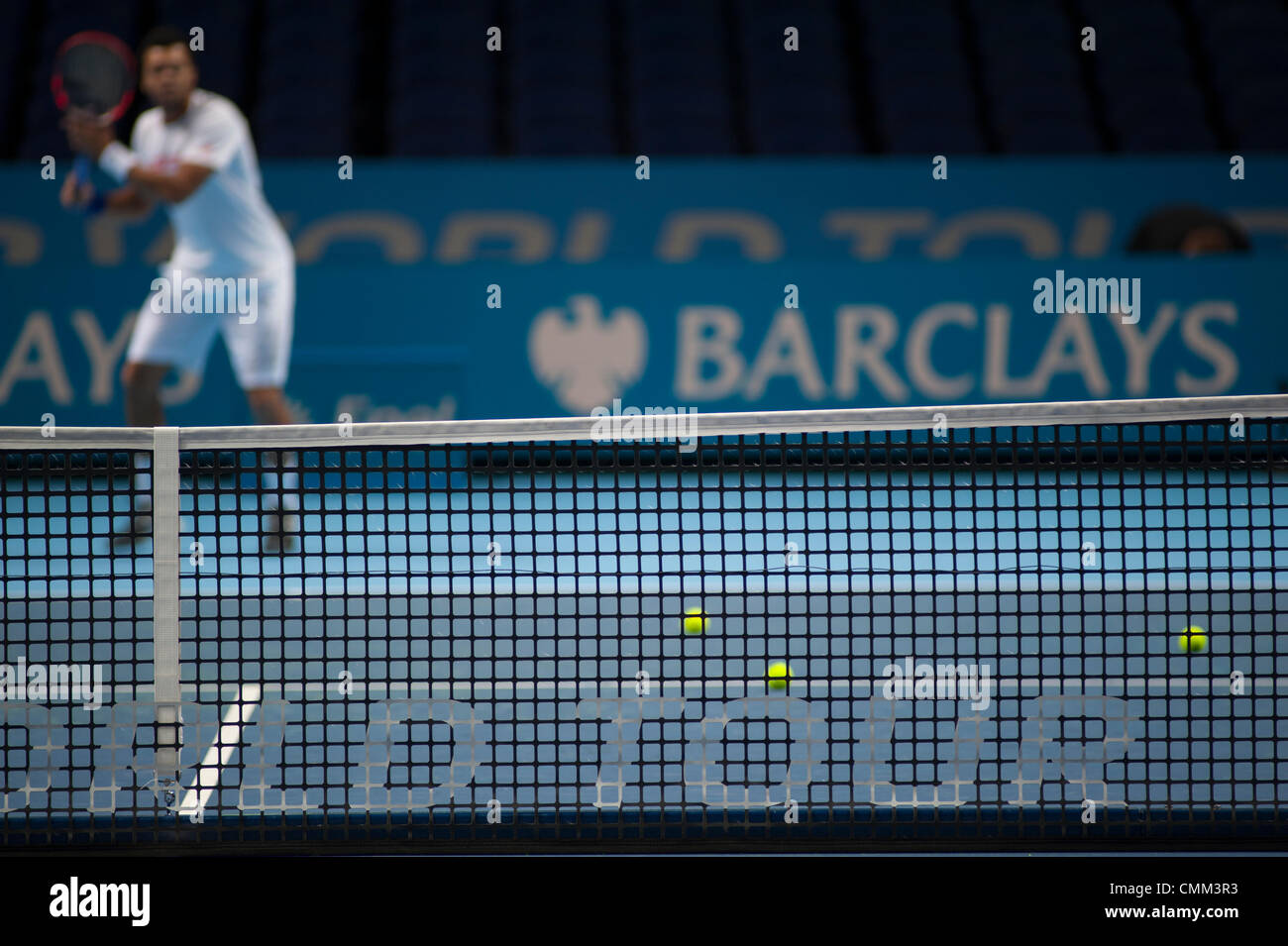 The O2 arena, London, UK. 4th November 2013. Richard Gasquet having a ...