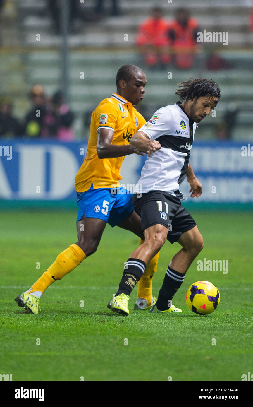 Parma, Italy. 2nd Nov, 2013. Angelo Ogbonna (Juventus), Amauri (Parma ...