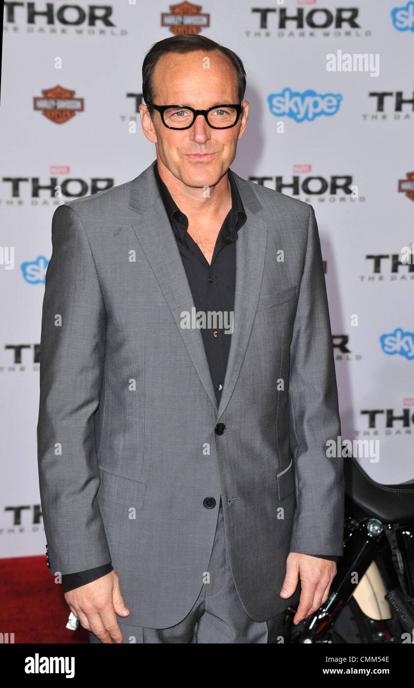 Los Angeles, CA, USA. 4th Nov, 2013. Clark Gregg at arrivals for THOR ...