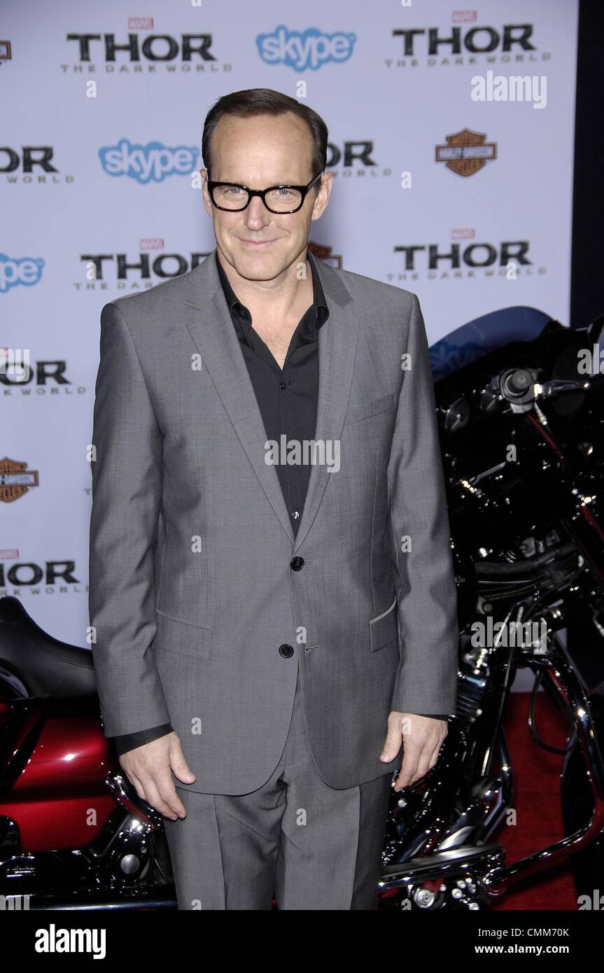 Los Angeles, CA, USA. 4th Nov, 2013. Clark Gregg at arrivals for THOR ...