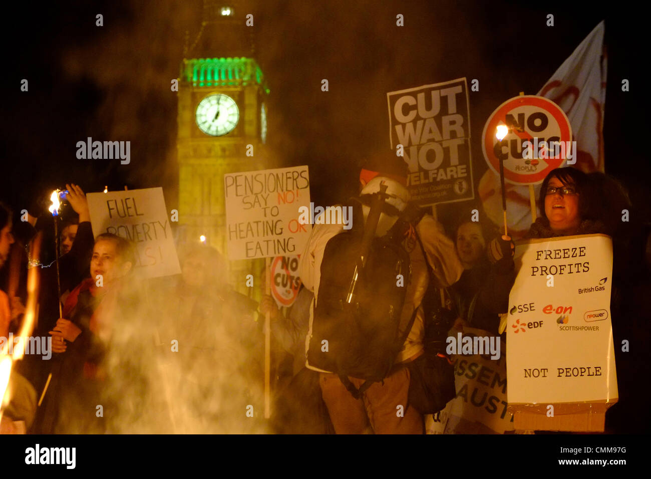 London, UK . 05th Nov, 2013. Protesters hold bonfire on Westminster ...