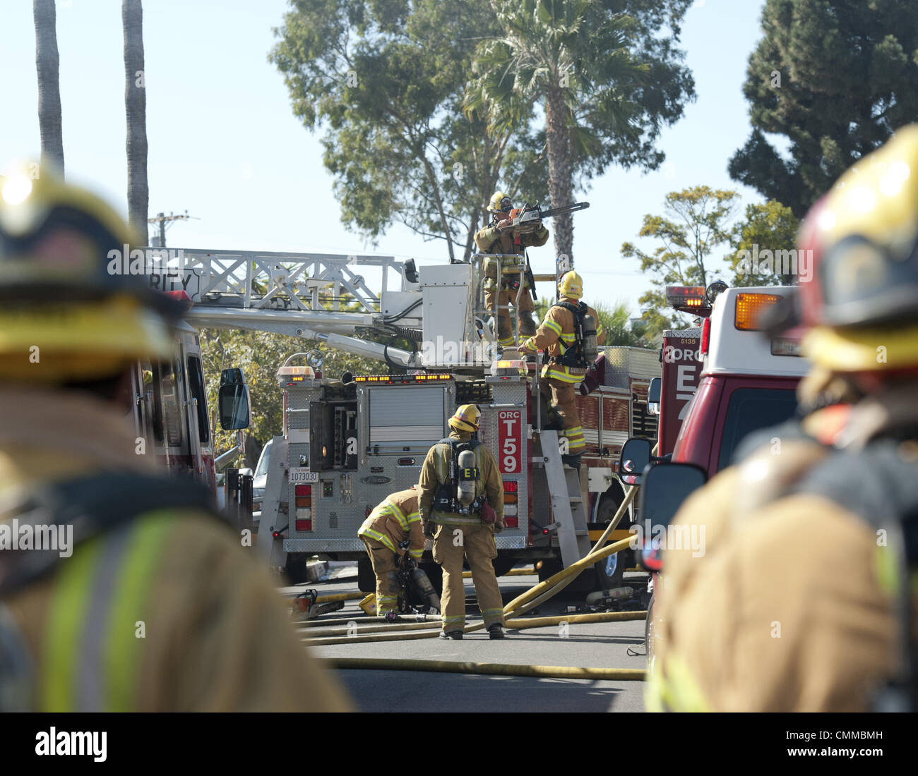 Dana Point, California, USA. 5th Nov, 2013. OCFA Firefighters prepare ...