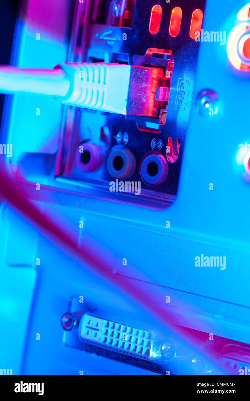 Germany/Brandenburg/Illustration: Internet connection, DSL/Lan-cable at ...