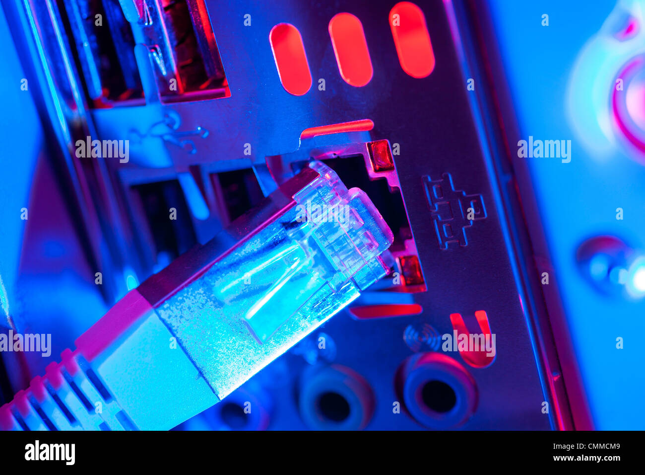 Germany/Brandenburg/Illustration: Internet connection, DSL/Lan-cable at ...