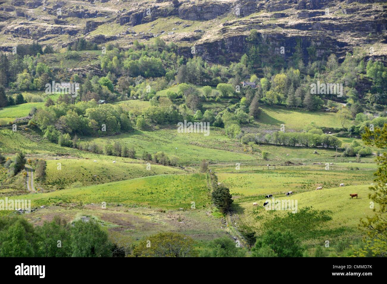 Typical view of Shehy Mountains near the village of Bunane (county ...