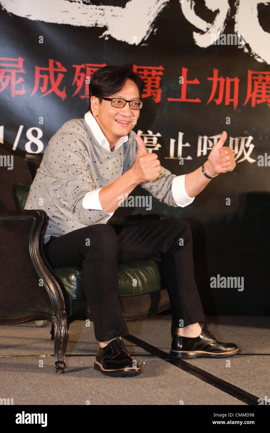 Taipei, Taiwan. 5th Nov, 2013. Actor Chen You promotes film Rigor ...