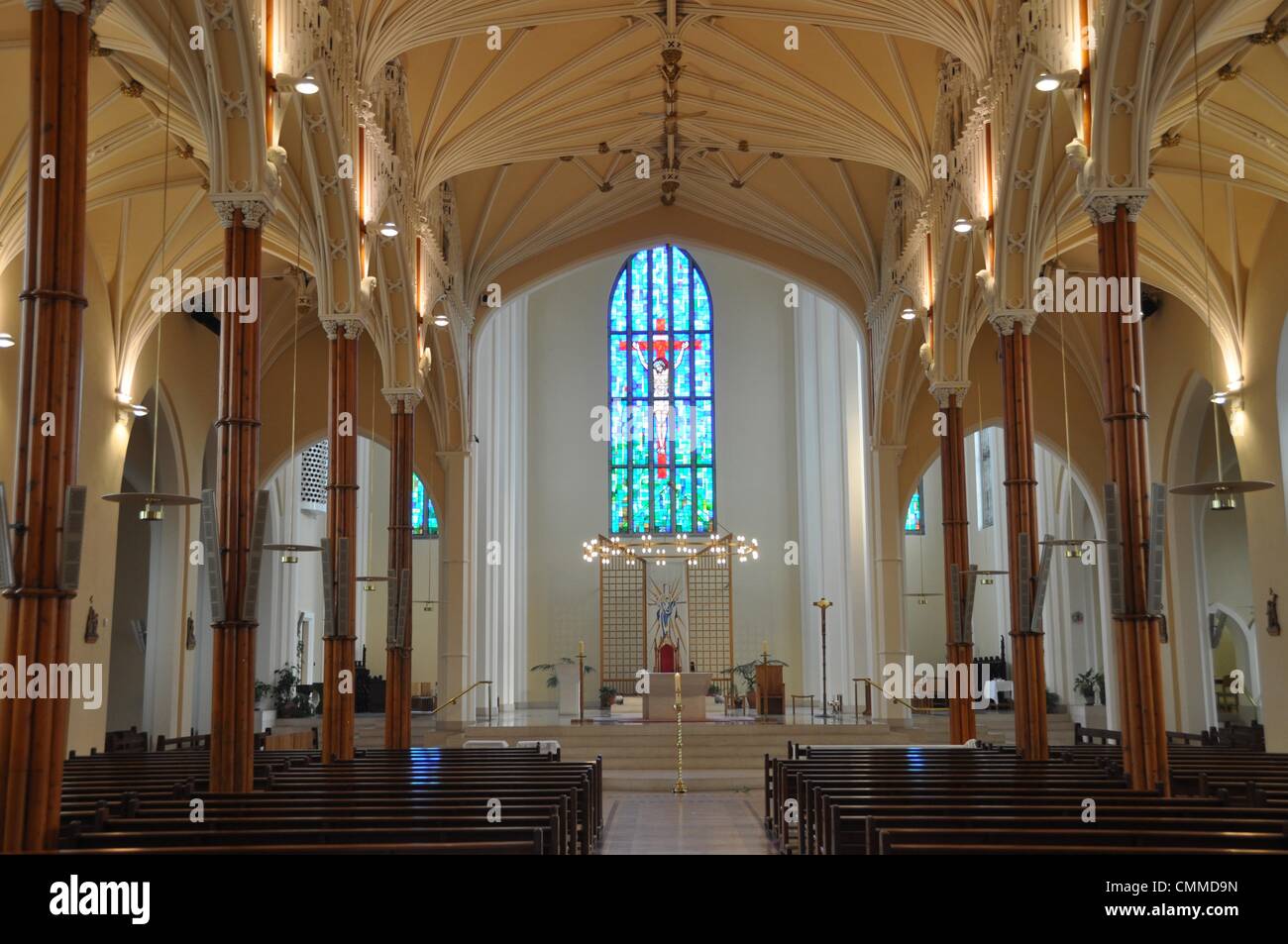 Inside view of St. Mary's Cathedral in uphill quarter Shandon, one of ...