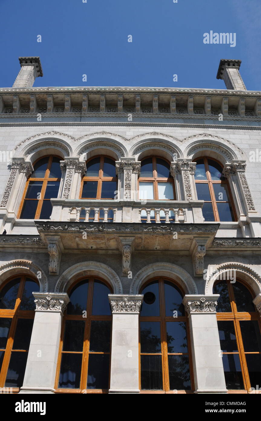 A recently renovated building on the campus of Trinity College displays ...