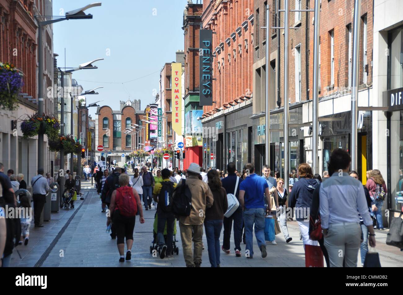 Mary Street in downtown Dublin is one of the major shopping streets of ...