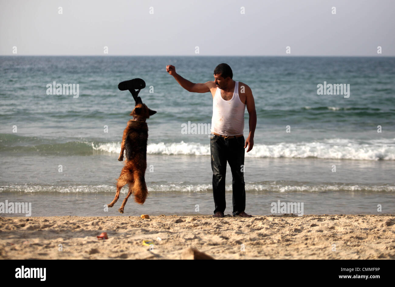 Gaza, Palestinian Territories, . 6th Nov, 2013. Palestinian teaches the ...