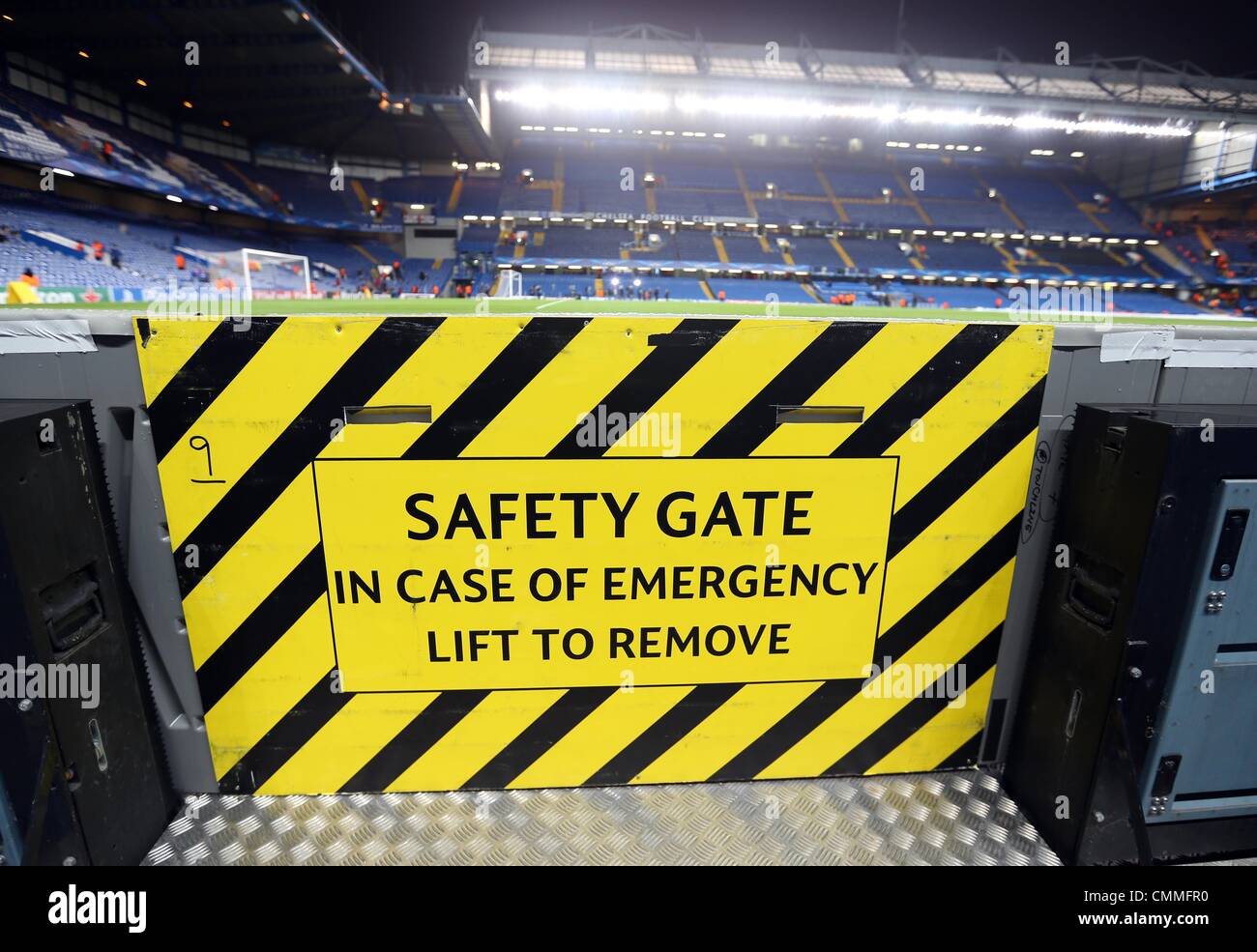 London, Britain. 06th Nov, 2013. A safety gate pictured prior to the ...