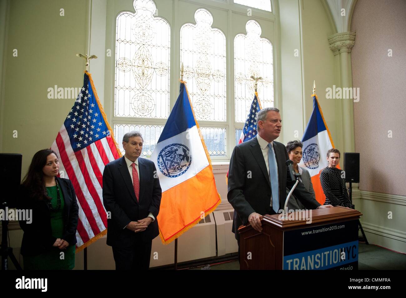 Manhattan, New York, USA. 6th Nov, 2013. Mayor-elect Bill de Blasio ...