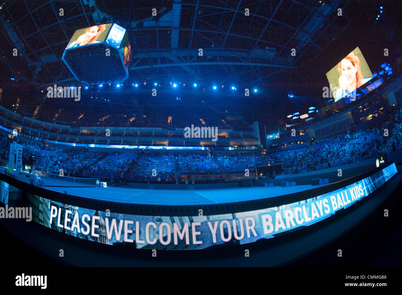 London, UK. 06th Nov, 2013. Barclays Ball Kids welcomed on court before ...