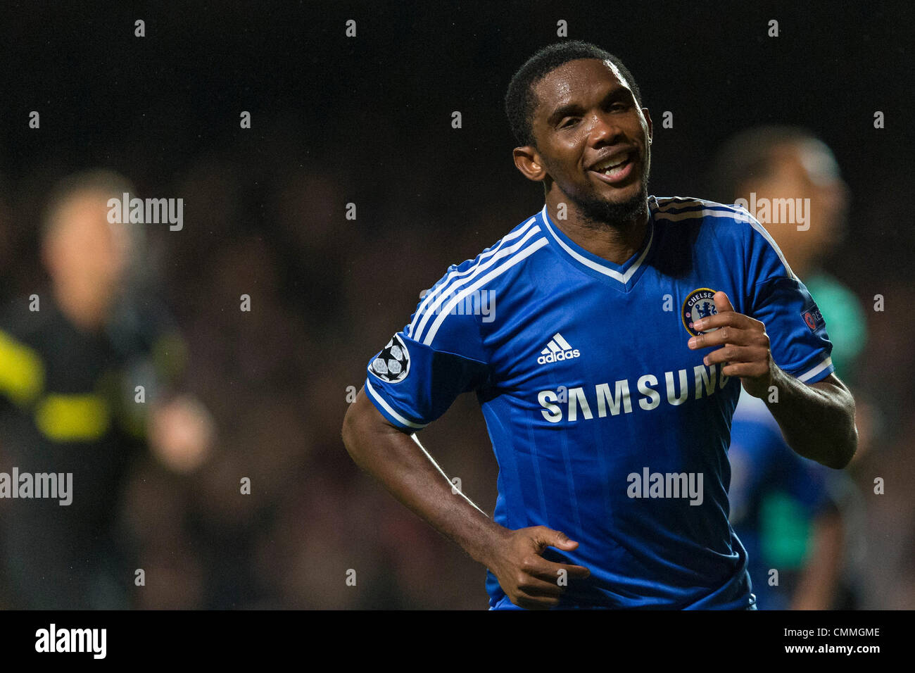 London, UK. 06th Nov, 2013. Chelsea's Samuel ETO'O celebrates after ...