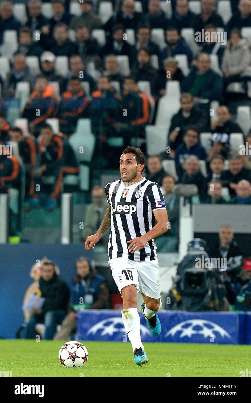 Turin, Italy. 5th Nov, 2013. Tevez during the Champions League match ...