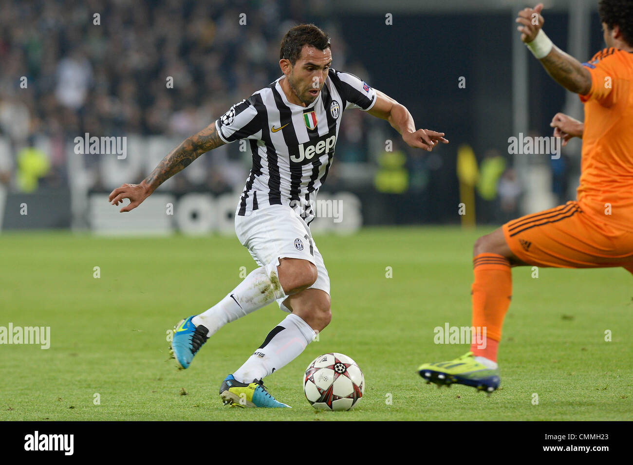 Turin, Italy. 5th Nov, 2013. Tevez during the Champions League match ...