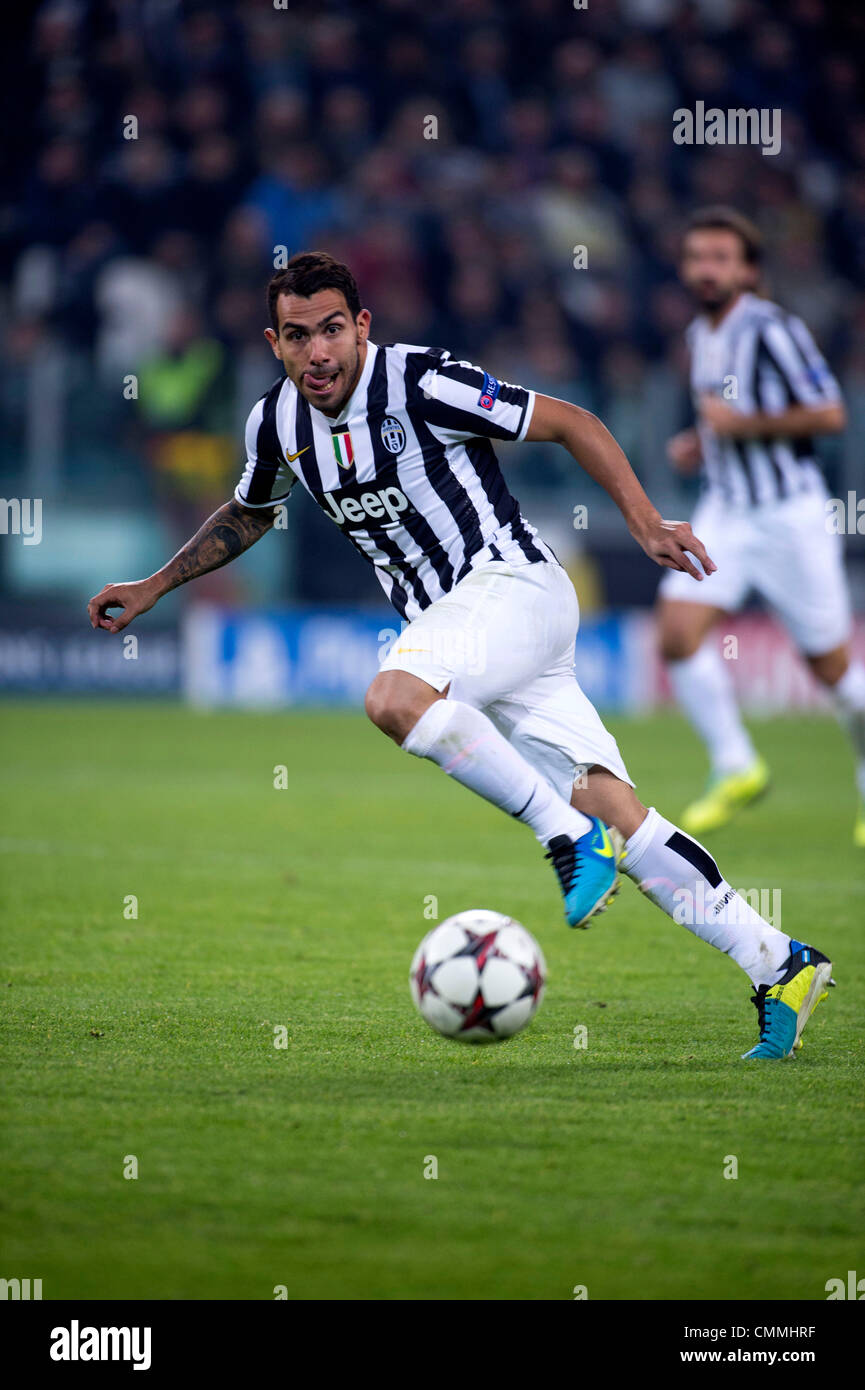 Turin, Italy. 5th November 2013. Carlos Tevez (Juventus) Football ...