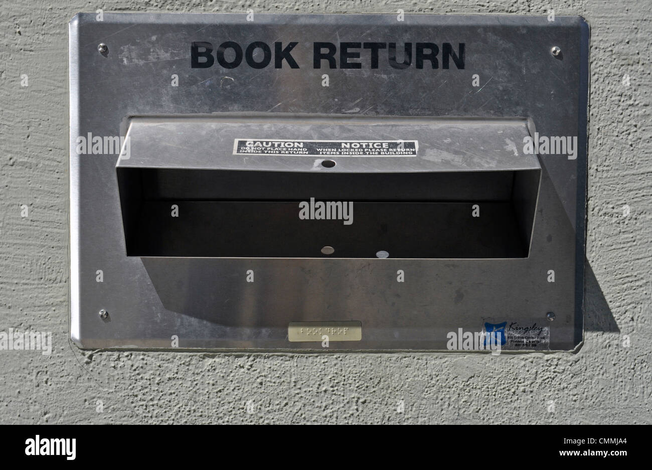 public Library branch exterior book return slot Stock Photo - Alamy